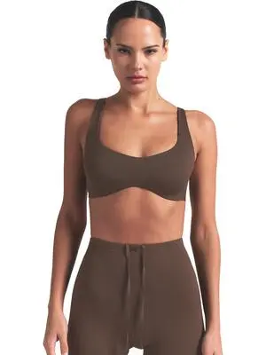 Nike Skims Matte Shaping Scoop Bra - Brown