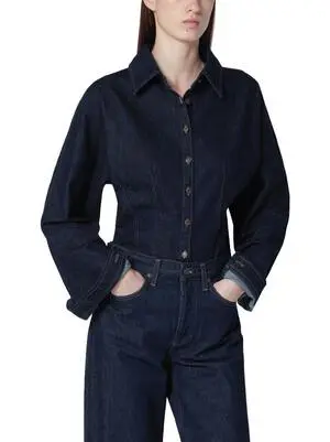 AGOLDE Dark Indigo Denim Shirt - Blue