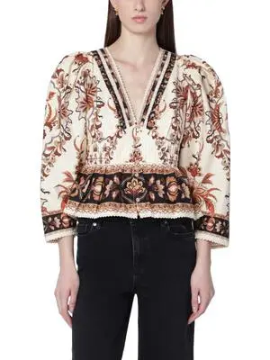 Farm Rio Majestic Garden Lace Blouse - Multicolor