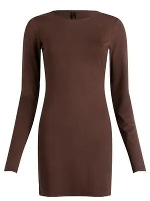 SKIMS Smooth Layers Crewneck Tunic Mini Dress Espresso