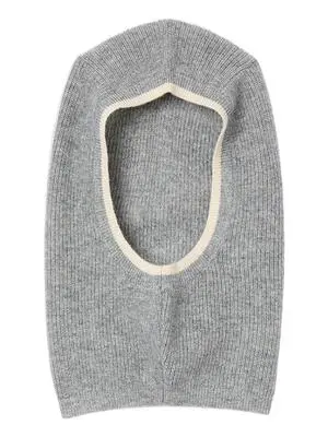 Sandro Ribbed Wool Balaclava - Grey