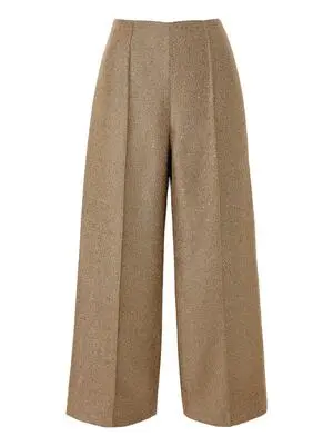 EMILIA WICKSTEAD Daffy Pleated Wide-leg Pants - Gold