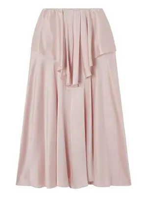 Chloé Layered Silk-satin Midi Skirt - Pink