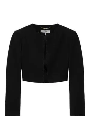 Chloé Scalloped Cotton-blend Twill Jacket - Black