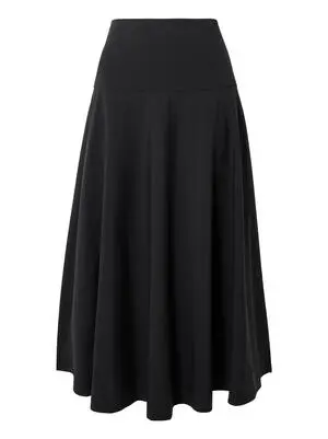 ST. AGNI Paneled Cotton-blend Maxi Skirt - Black