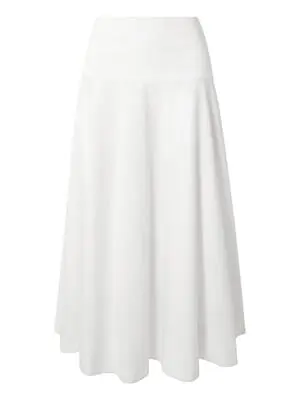 ST. AGNI Paneled Cotton-blend Maxi Skirt - White