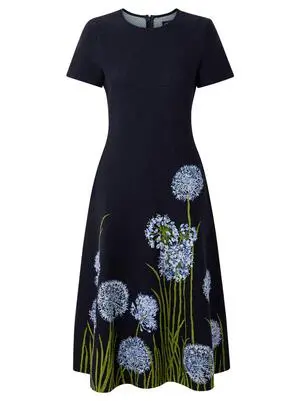 Oscar De La Renta Jacquard-knit Midi Dress - Blue