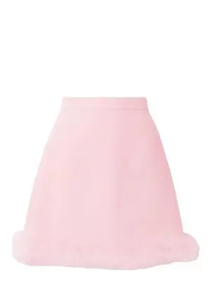 Valentino Garavani Feather-trimmed Mini Skirt - Pink