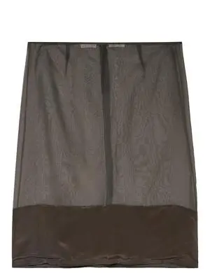 Calvin Klein Mabel Satin-trimmed Organza Skirt - Brown