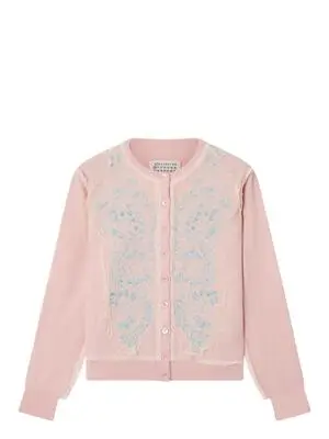 MAISON MARGIELA Embroidered Wool Cardigan - Pink
