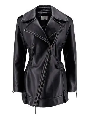 Givenchy Waisted Leather Jacket - Black
