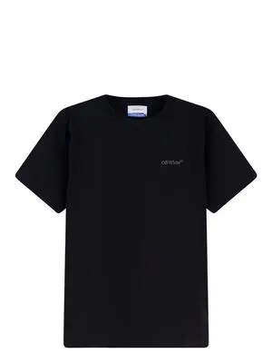 Off White Cotton Tshirt - Black