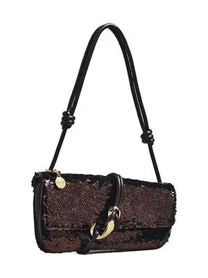 Dolce Vita Alice Sequin Shoulder Bag Brown Metallic