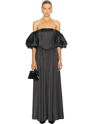 Caroline Constas Christina Gown - Black