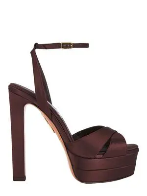 AQUAZZURA Divine Plateau 130 Sandal - Mocha