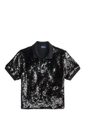 Polo Ralph Lauren Sequin Short-sleeve Polo Shirt - Black