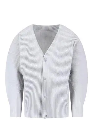 PLEATS PLEASE Pleated Cardigan Gray