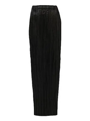 LEEM Fitted Plisse Woven Maxi Skirt - Black