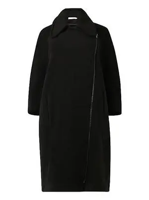 LEEM Wool-blend Biker Coat - Black