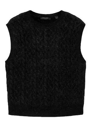 ALLSAINTS Sirius Cable-knit Alpaca-blend Tank - Black
