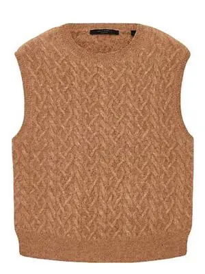 ALLSAINTS Sirius Cable-knit Alpaca-blend Tank - Rattan Brown