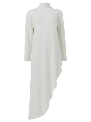 LEEM Knitted Asymmetric Tunic Dress - White
