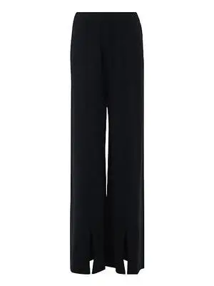 LEEM Wide-leg Knit Trousers - Black