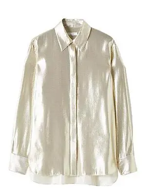JOSEPH Relaxed-fit Silk-blend Blouse - Gilt