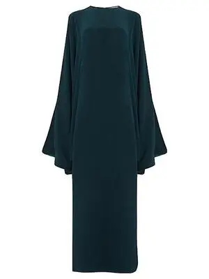 LEEM Woven Cut-out Contrast-sleeve Kaftan Dress - Green