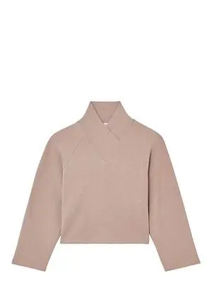 REISS Stretch-jersey Jumper Taupe Neutral
