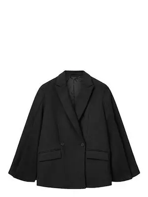ALLSAINTS Luna Cape Double-breasted Stretch-woven Blazer - Black