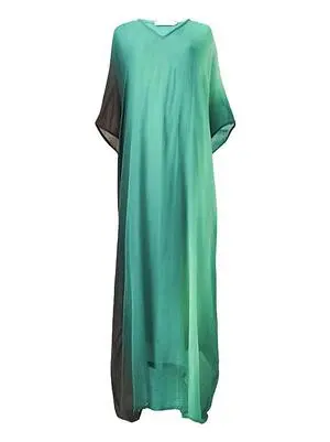 LEEM Vertical Ombre Wool-blend Kaftan - Green