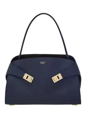 FERRAGAMO Medium Hug Shoulder Bag - Blue