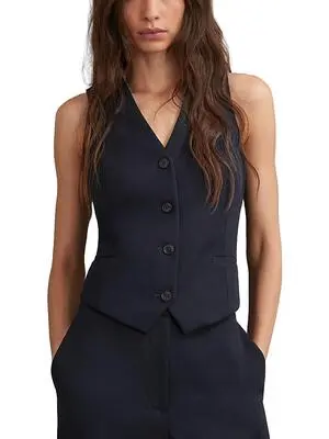 REISS Gabi Waistcoat - Navy