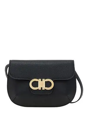 SALVATORE FERRAGAMO Double Gancini Mini Leather Shoulder Bag