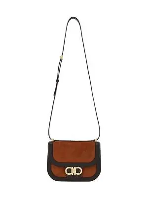 FERRAGAMO Double Gancini Mini Crossbody Bag - Natural