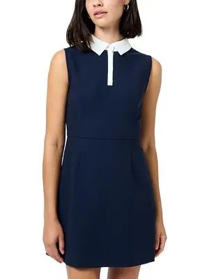French Connection Azra Twill Sleeveless Dress - Marine/summer White