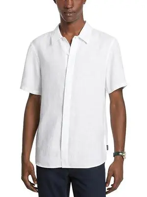 Michael Kors Classic Linen Point Collar Shirt - White