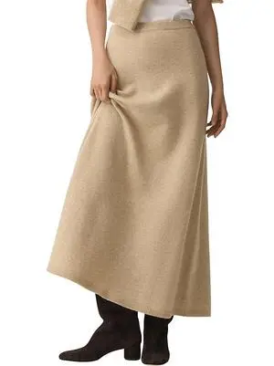 Theory Astor Soft Maxi Skirt Beige