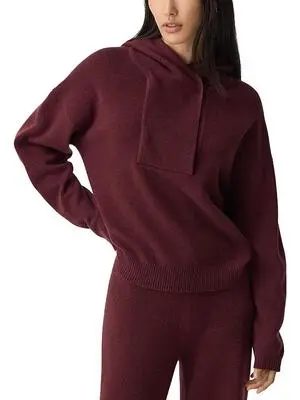 Theory Wool Cashmere Felted Hoodie - Port Red