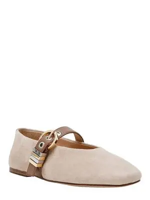 Steve Madden Lucia Mary Jane Ballet Flats Taupe Suede
