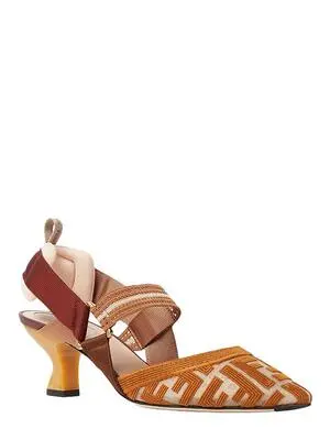 Fendi Colibri Ff Slingback Pumps - Nude/plum