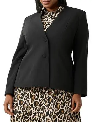 ESTELLE Jenna V-neck Blazer - Black