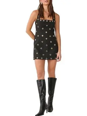 Nasty Gal Eyelet Tailored Halter Neck Mini Dress - Black