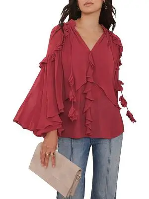 Mint Velvet Layered Ruffle Blouse - Pink