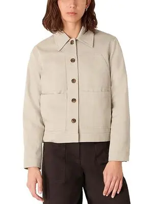 Whistles Mia Four Pocket Button Jacket - Taupe