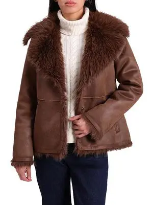 Bagatelle Faux Suede & Shearling Jacket - Java