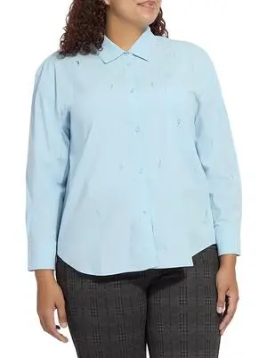 Lyssé Skye Crystal Embellished Shirt - Blue Belle