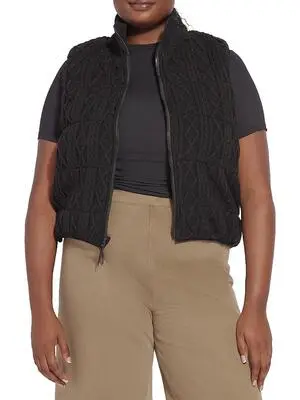 Lyssé Prudence Reversible Sweater Puffer Vest - Black