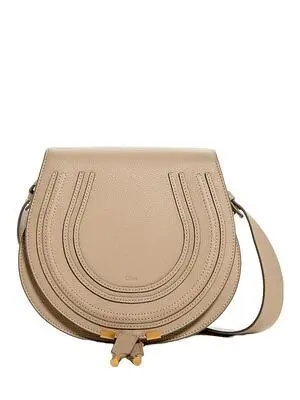 Chloé Marcie Leather Saddle Bag Boyish Brown